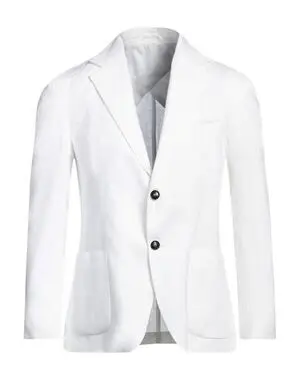 LIU •JO MAN Single-Breasted Linen Blazer White