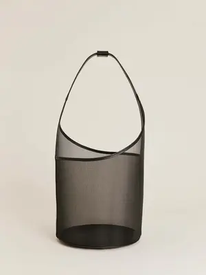 REFORMATION Medium Mesh Silvana Bucket Bag - Black