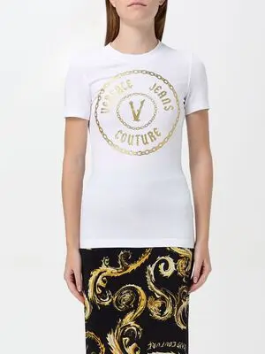 Versace T-shirt With Gold Medusa Chain Logo