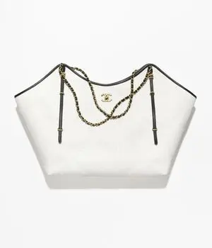 Chanel Maxi Shopping Bag White & Black