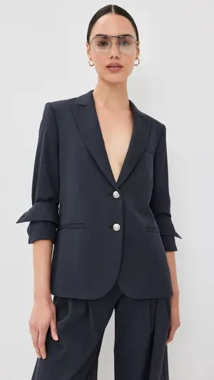 TWP Boyfriend Blazer With Crest Hardware
