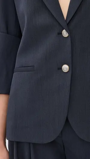 TWP Boyfriend Blazer With Crest Hardware