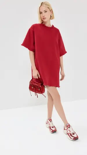 oversized red t shirt dress Oversized terracotta t-shirt dress for women