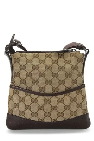 Gucci Original Gg Canvas Perforated Messenger Bag