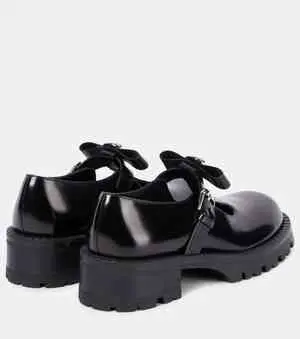 Versace Ribbon Leather Flats