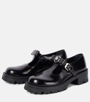 Versace Ribbon Leather Flats