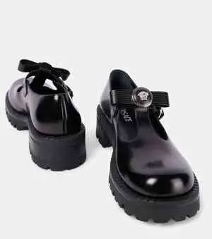Versace Ribbon Leather Flats