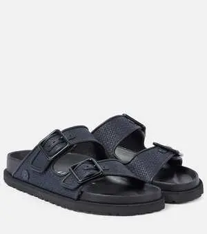 BIRKENSTOCK Arizona Luxe Raffia Sandals - Black