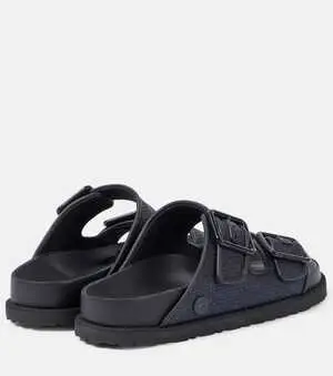 BIRKENSTOCK Arizona Luxe Raffia Sandals - Black