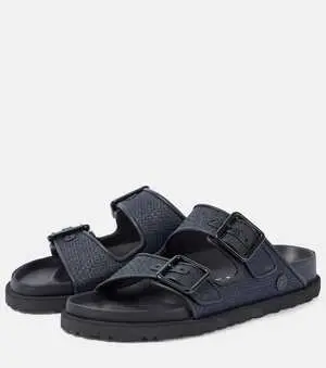 BIRKENSTOCK Arizona Luxe Raffia Sandals - Black
