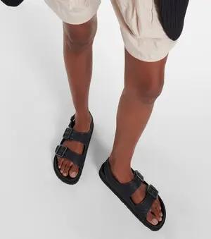 BIRKENSTOCK Milano Luxe Raffia Sandals - Blue