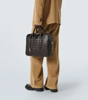 Bottega Veneta Getaway Large Leather Briefcase - Black