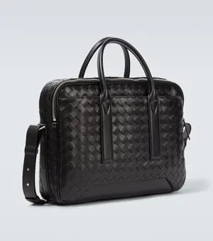 Bottega Veneta Getaway Large Leather Briefcase - Black