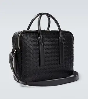 Bottega Veneta Getaway Large Leather Briefcase - Black