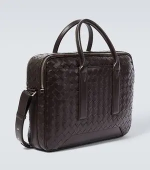 Bottega Veneta Getaway Large Leather Briefcase - Black