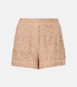 Elie Saab Macramé Cotton-blend Shorts