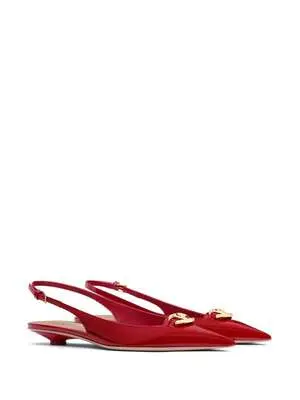 Valentino Garavani 20mm Vlogo The Bold Edition Ballet Flats - Red