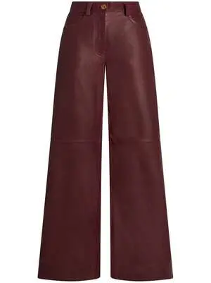 Etro Wide-leg Leather Trousers