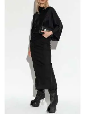 Rick Owens Cylinder Draped Sleeve Top - Black