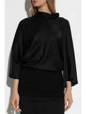 Rick Owens Cylinder Draped Sleeve Top - Black