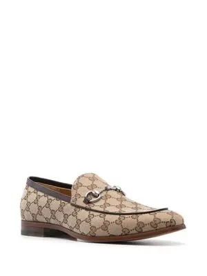 Gucci Horsebit-detailed Gg-canvas Loafers