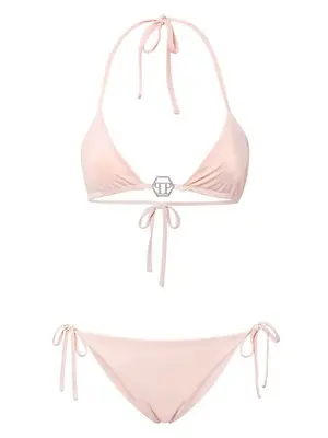 Philipp Plein Logo-plaque Bikini Set - Pink