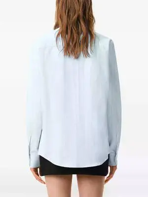 AMI Paris De Coeur Striped Cotton Button-down Shirt - Blue