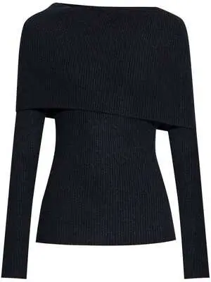 Fabiana Filippi Off-shoulder Ribbed Knit Sweater - Blue