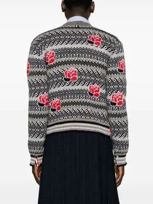 Thom Browne Intarsia Knit Wool-blend Cardigan