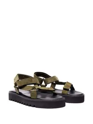 SCAROSSO Wooster V Suede Sandals - Green