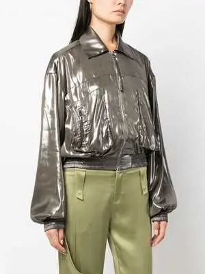 Blumarine Metallic Bomber Jacket