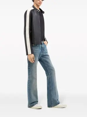 COURREGES Contrast Stripe-detail Leather Biker Jacket