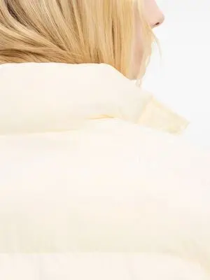 COURREGES Logo-embroidered Cropped Puffer Jacket - White