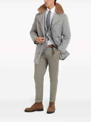 Brunello Cucinelli Low-rise Tapered Chino Trousers - Green