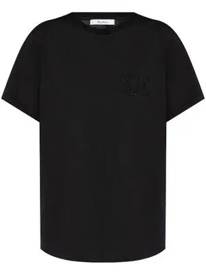 Max Mara Monogram-embroidered T-shirt - Black