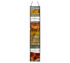RIVER OF GOODS 36'h Oversized Geometric Stained Glass Panel - One-color