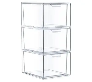 SORBUS 3 Pack Clear Stackable Acrylic Drawer Ma Keup Organizers - One-color
