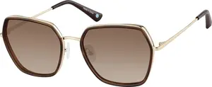 Zenni Sunglasses Full Rim Geometric Frame - Tortoiseshell