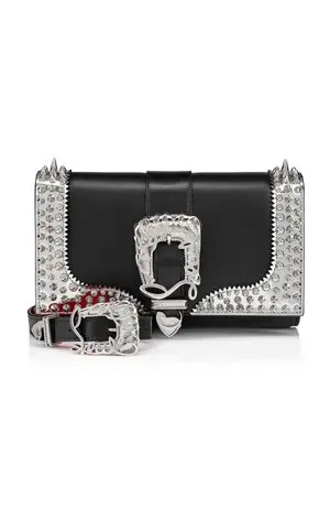 CHRISTIAN LOUBOUTIN Paloma Embellished Leather Clutch - Black
