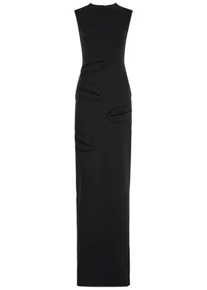 A.W.A.K.E. Mode Lips Appliqué Maxi Dress
