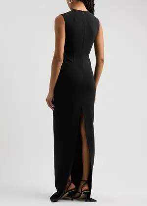 A.W.A.K.E. Mode Lips Appliqué Maxi Dress