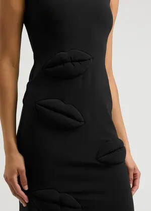 A.W.A.K.E. Mode Lips Appliqué Maxi Dress