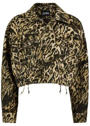 JEAN PAUL GAULTIER Print Lace-up Denim Jacket