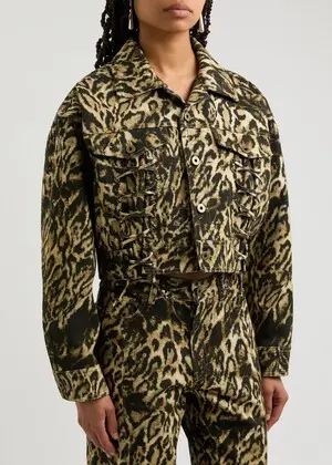 JEAN PAUL GAULTIER Print Lace-up Denim Jacket