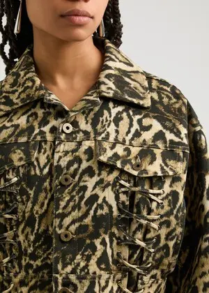 JEAN PAUL GAULTIER Print Lace-up Denim Jacket