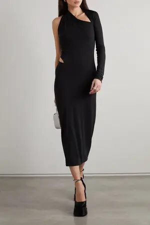 Versace Cutout One-shoulder Midi Dress