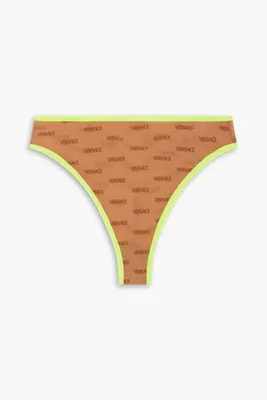 Versace Neon Piped Printed Metallic Stretchmesh Briefs