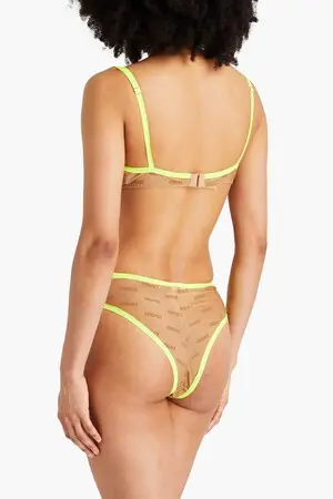 Versace Neon Piped Printed Metallic Stretchmesh Briefs