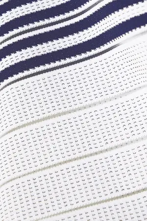 Balmain Striped Stretch Pointelleknit Pencil Skirt