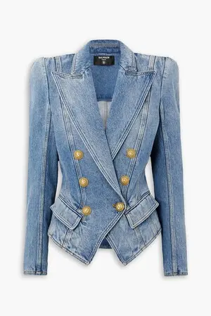 Balmain Doublebreasted Denim Blazer